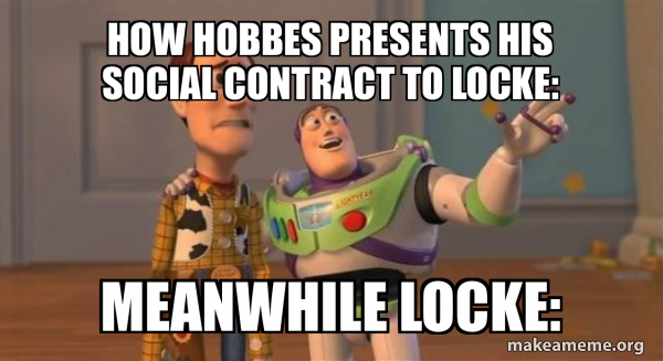 How Hobbes presents his social contract to Locke: Meanwhile Locke ...