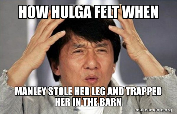 How Hulga felt when Manley stole her leg and trapped her in the barn ...
