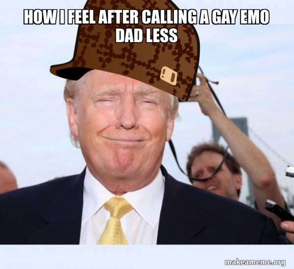 How I feel after calling a gay emo dad less - Scumbag Donald Trump Meme ...