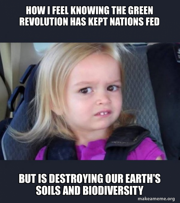 how i feel knowing the green revolution has kept nations fed but is ...