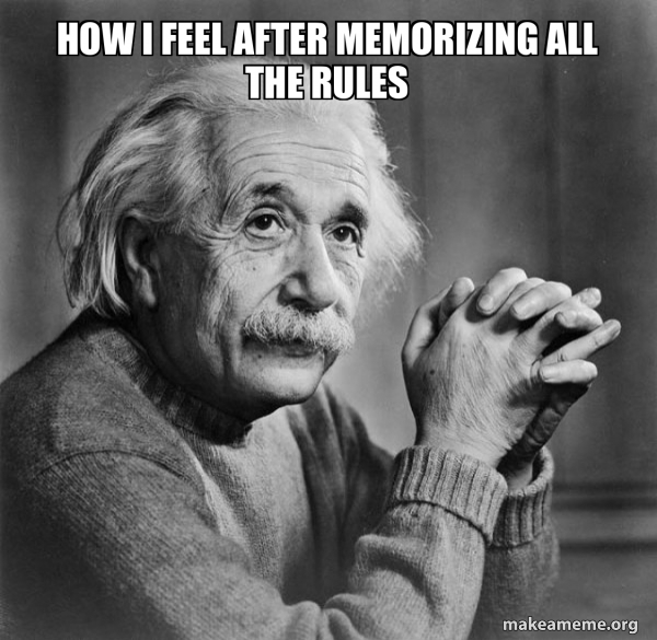 how I feel after memorizing all the rules - Serious Albert Einstein ...