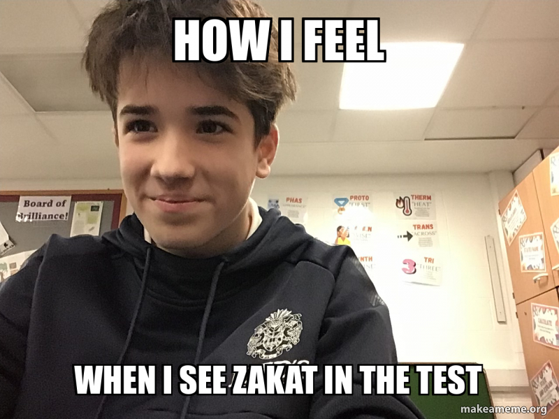 how i feel when i see zakat in the test Meme Generator