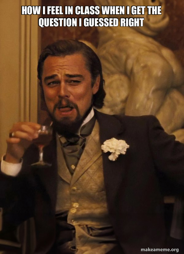 how i feel in class when i get the question i guessed right - Leonardo ...