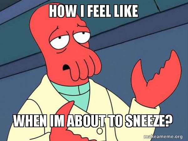 How I feel like when im about to sneeze? - Tricky Zoidberg Meme Generator
