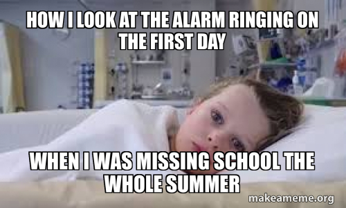 how i look at the alarm ringing on the first day when i was missing ...