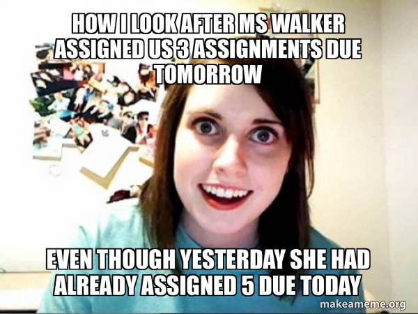 how I look after Ms Walker assigned us 3 assignments due tomorrow even ...