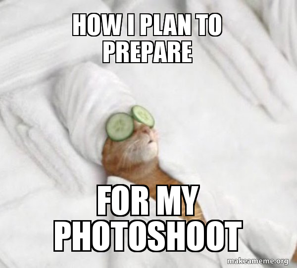 How i plan to prepare for my photoshoot - Pampered Cat Meme Meme Generator