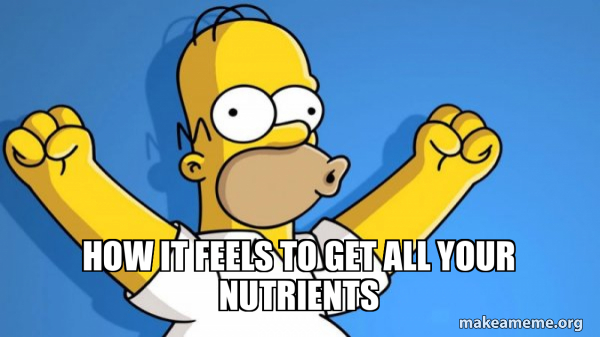 How it feels to get all your nutrients - Happy Homer Meme Generator