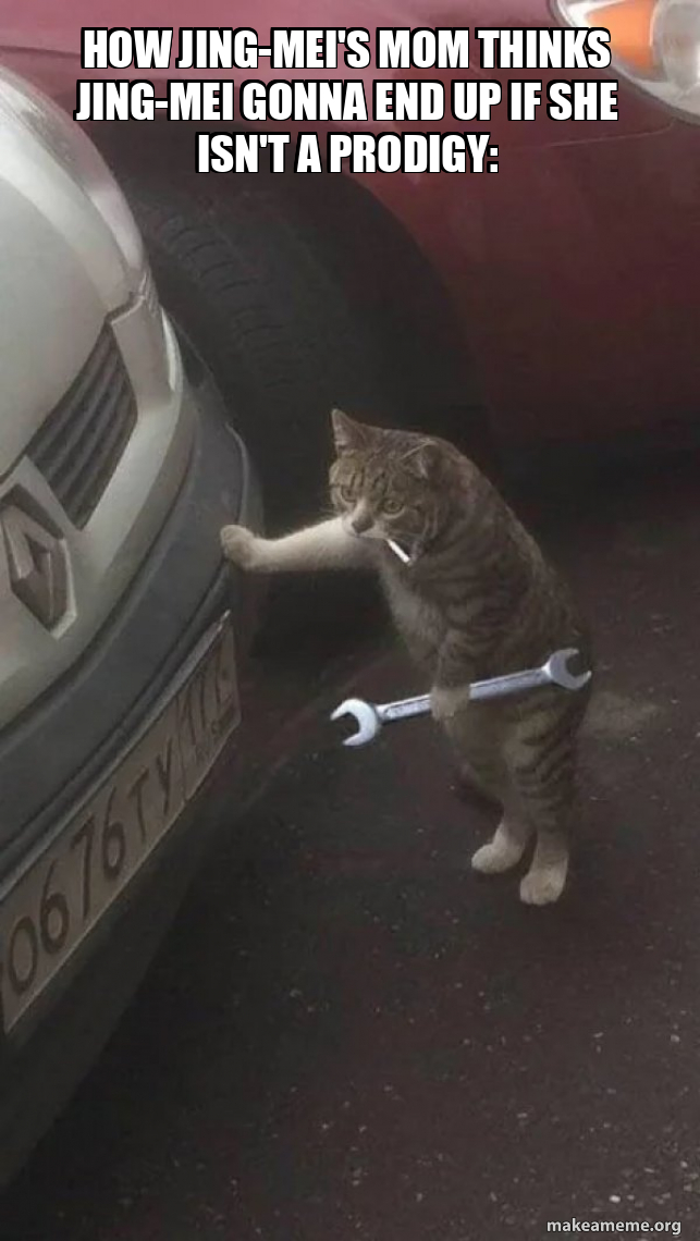 How Jing-mei's mom thinks Jing-mei gonna end up if she isn't a prodigy ...