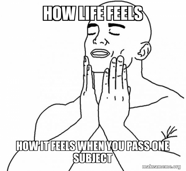 How life feels How it feels when you pass one subject - Feels Good Meme ...