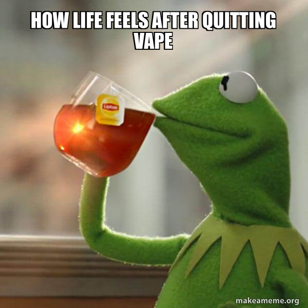 How life feels after quitting vape Meme Generator