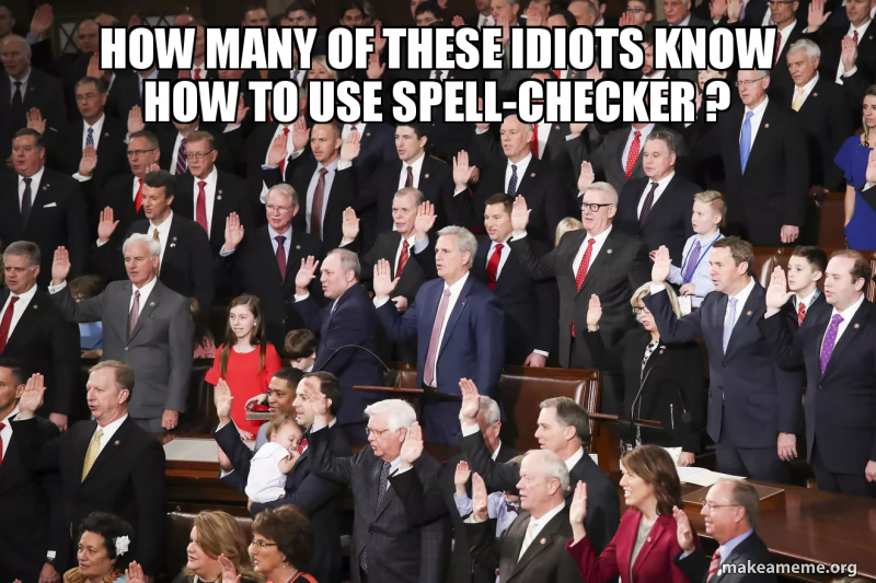 how many of these idiots know how to use spell-checker ? Meme Generator