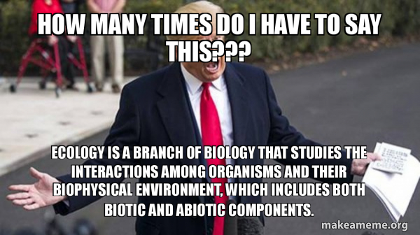 HOW MANY TIMES DO I HAVE TO SAY THIS??? Ecology is a branch of biology ...