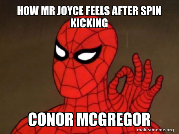 how mr joyce feels after spin kicking conor mcgregor - Spiderman - Care ...