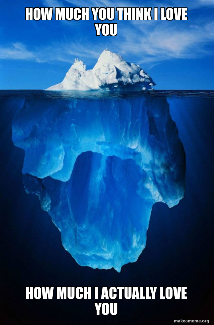 How much you think I love you How much I actually love you - Iceberg ...