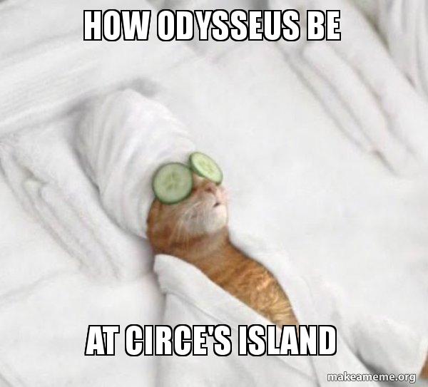How Odysseus be at Circe's island - Pampered Cat Meme Meme Generator