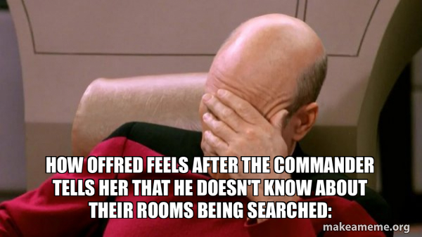 how Offred feels after the Commander tells her that he doesn't know ...