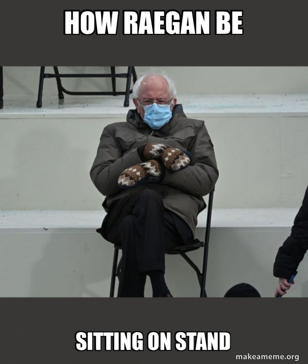 how raegan be sitting on stand - Bernie Sanders at the Inauguration ...
