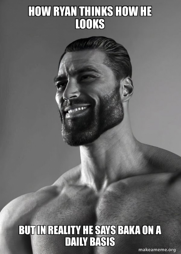 How Ryan thinks how he looks But in reality he says BAKA on a daily ...