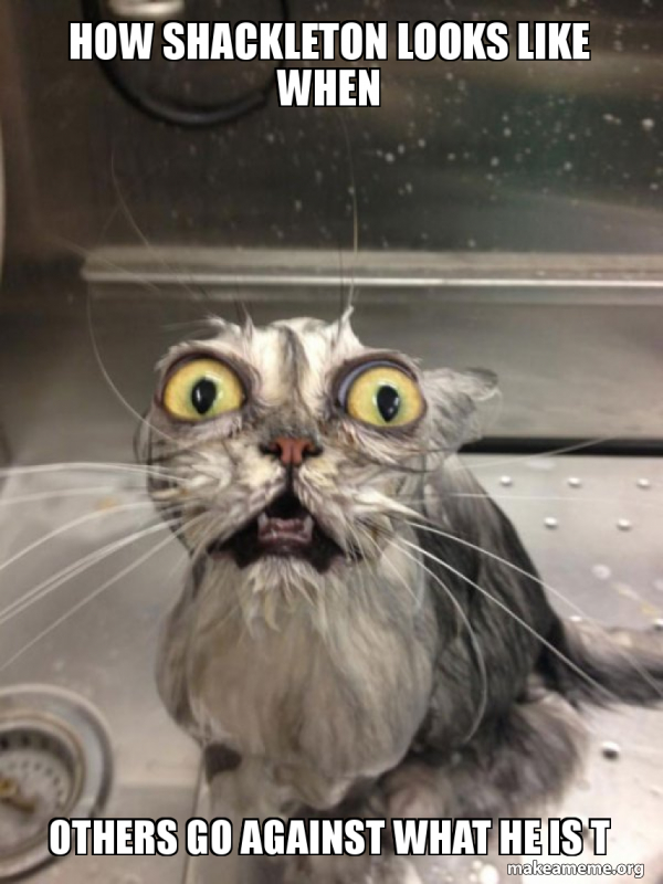 How Shackleton looks like when Others go against what he is t - Cat ...