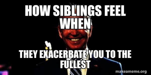 HOW SIBLINGS FEEL WHEN THEY EXACERBATE YOU TO THE FULLEST - Dark ...