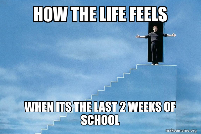 how the life feels when its the last 2 weeks of school Meme Generator