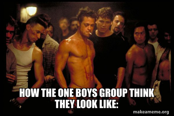 How the one boys group think they look like: - Fight Club Meme Generator