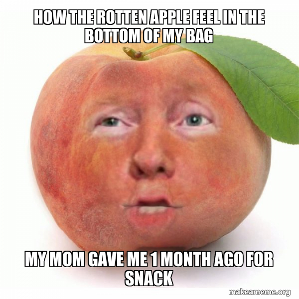 How the rotten apple feel in the bottom of my bag my mom gave me 1 ...