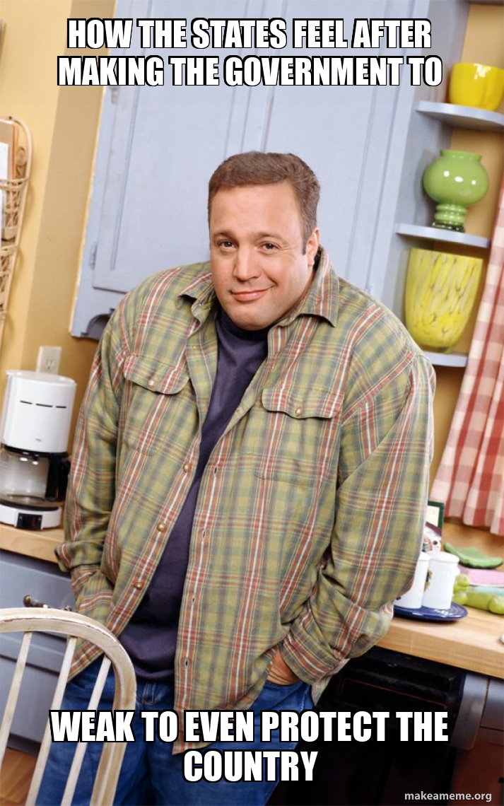 how the states feel after making the government to weak to even protect ...