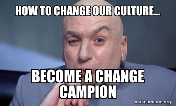 How to Change Our Culture... Become a change campion - You Complete Me ...