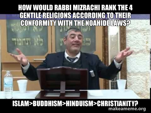 how would rabbi mizrachi rank the 4 gentile religions according to ...