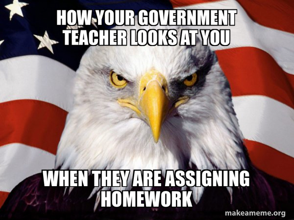 How Your Government Teacher Looks at You When they are assigning ...