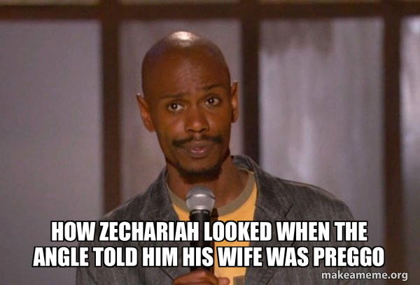 How zechariah looked when the angle told him his wife was preggo - Dave ...