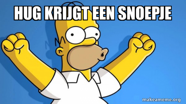 Hug krijgt een snoepje - Happy Homer Meme Generator