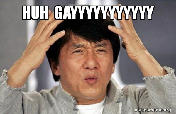 huh gayyyyyyyyyyy - Jackie Chan Why? Meme Generator