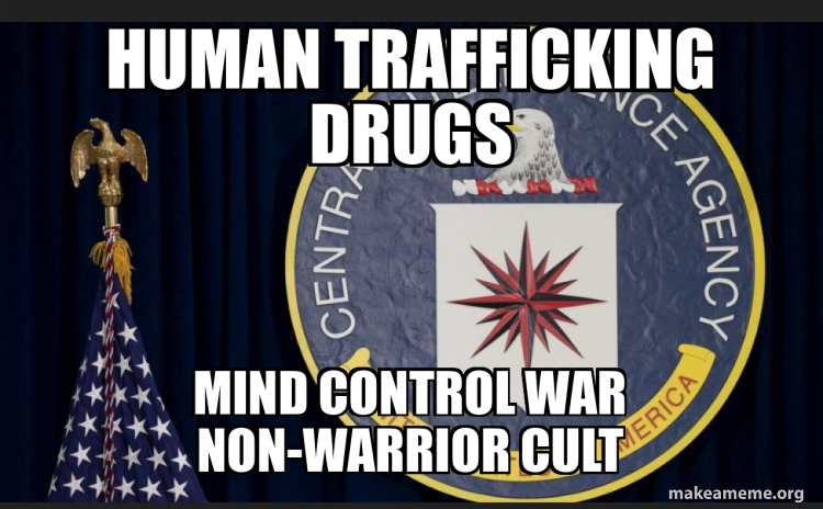 Human trafficking drugs Mind control War Non-warrior cult Meme Generator
