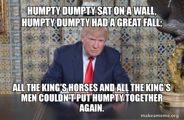 Humpty Dumpty sat on a wall, Humpty Dumpty had a great fall; All the ...