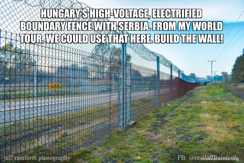 Hungary's high-voltage, electrified boundary fence with Serbia. From my ...