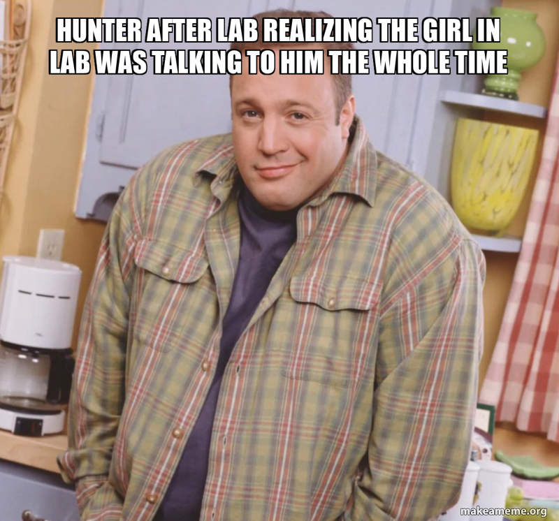 Hunter after lab realizing the girl in lab was talking to him the Whole ...