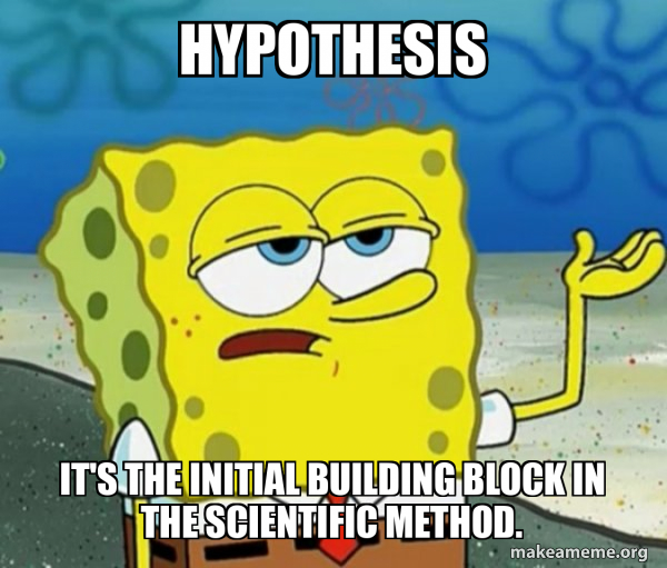 Hypothesis It's the initial building block in the scientific method ...