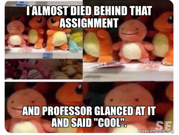 I almost Died Behind that Assignment And Professor Glanced at it and ...