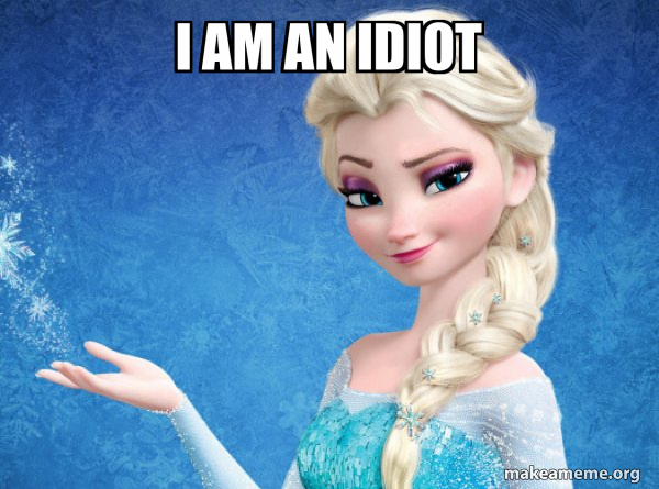 I am an idiot - Elsa from Frozen Meme Generator