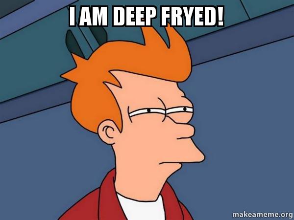 I AM DEEP FRYED! - Futurama Fry Meme Generator