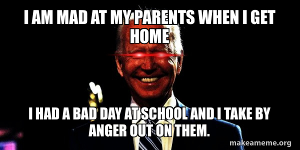 I am mad at my parents when I get home I had a bad day at school and I ...