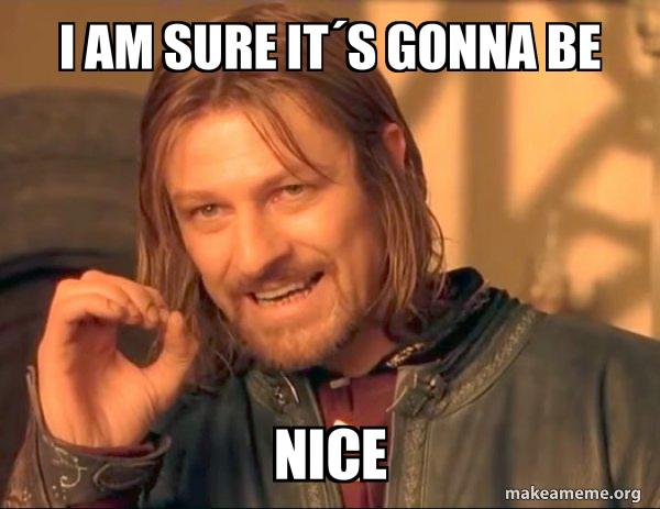 I am sure itÂ´s gonna be NICE - One Does Not Simply Meme Generator