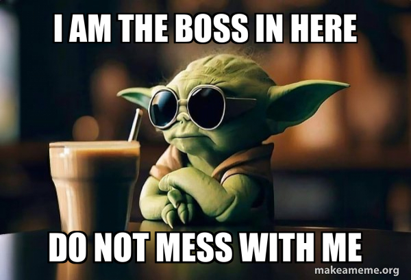 i am the boss in here do not mess with me - Cool Yoda (Sunglasses) Meme ...