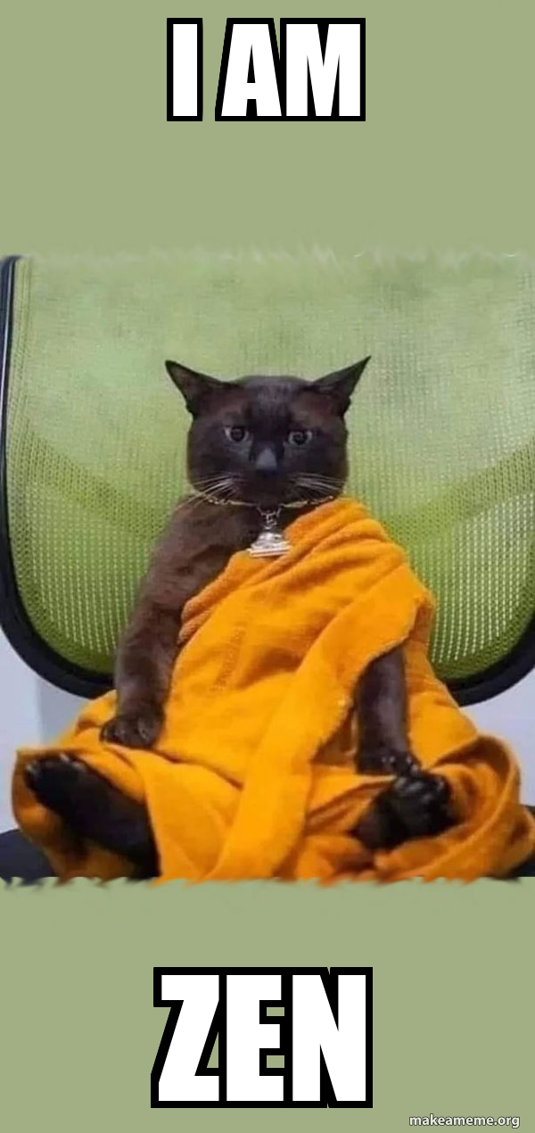 i am zen - Zen Cat Meme Generator