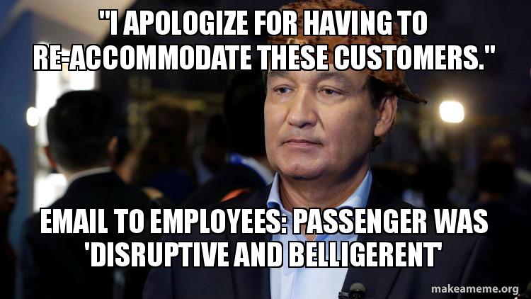 "I apologize for having to re-accommodate these customers." Email to ...