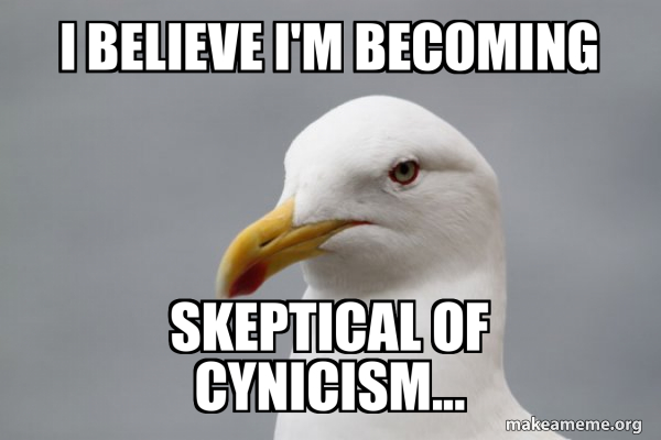 I believe I'm becoming skeptical of cynicism... - Stuff That Didn't ...