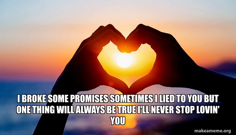 I broke some promises Sometimes I lied to you But one thing will always ...
